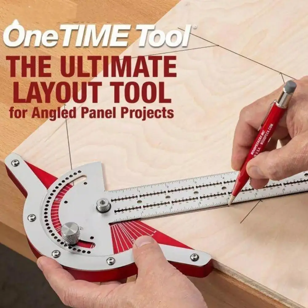 T-Type Woodworkers Edge Rule Protractor Woodworking Ruler Angle Measure ...