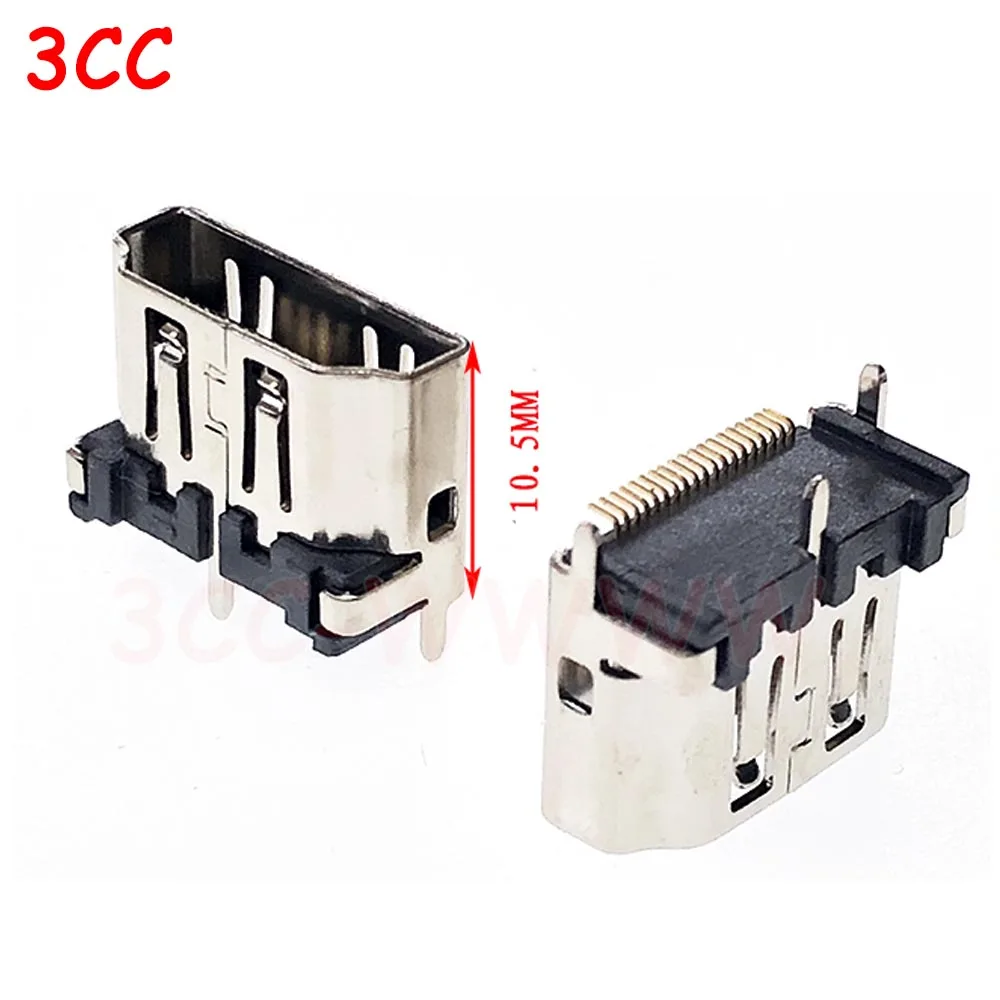2-20-HDMI-Port-Jack-Plug-Connector-19PIN-19P-Vertical-SMT-SMD-180 ...