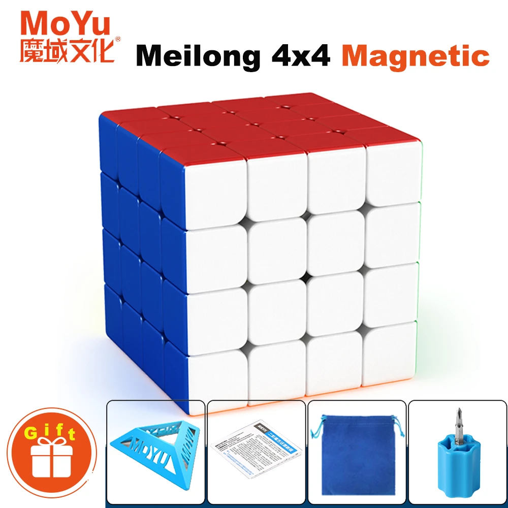 MoYu Meilong 4M 4x4x4 Magnetic Magic Cube Professional 4×4 Speed Puzzle ...
