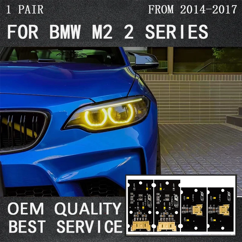 Yellow-DRL-Angel-Eyes-For-2014-2017-BMW-2-Series-M2-F87-F22-F23-Xenon ...