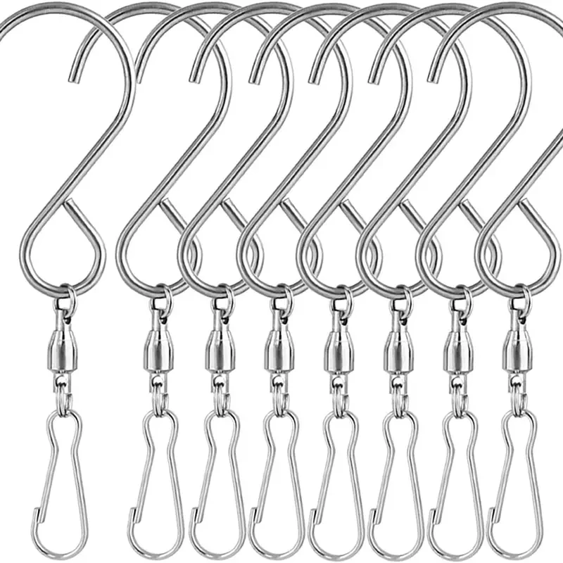 10-Pcs-Stainless-Steel-Bell-Hook-Multi-Functional-S-Shaped-Rotating ...