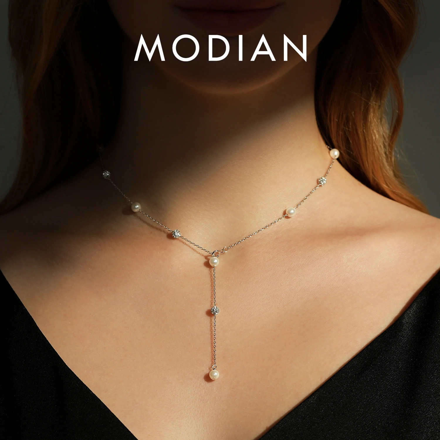 MODIAN-925-Sterling-Silver-Shambhala-Sparkling-Zirconia-Ball-Chain-Luxury-Shiny-Y-Shape-Necklace ...