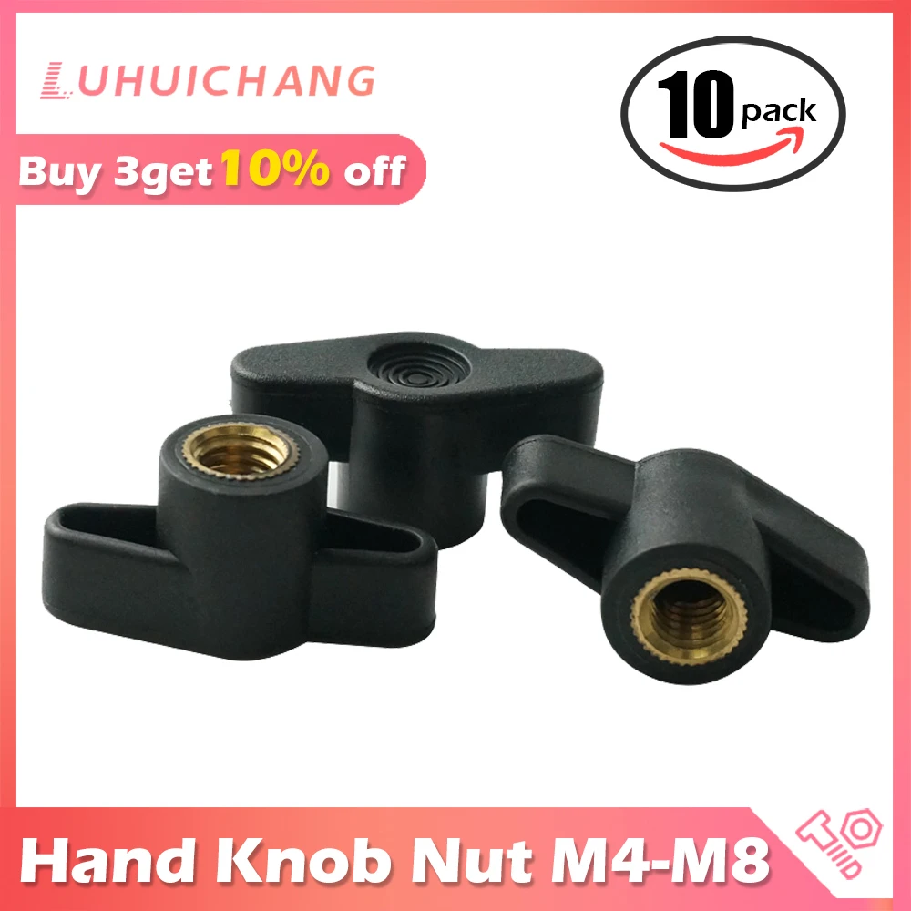 10pcs M4 M5 M6 M8 35#Head Diameter Plum Bakelite Hand Tighten Nuts ...