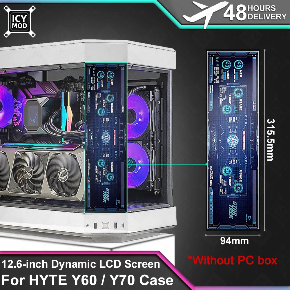 HYTE-LCD-Data-Monitoring-Display-Screen-tela-auxiliar-din-mica-MOD-sem ...