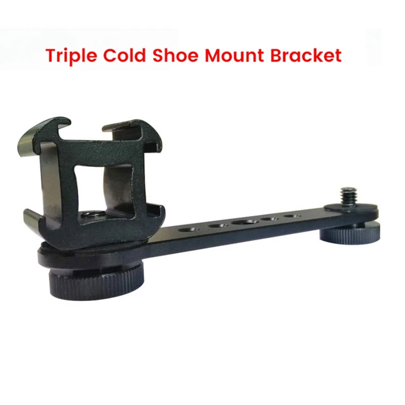 Triple-Cold-Shoe-Mount-Bracket-Extension-Bar-Hot-Shoe-Mount-For-Gimbal ...