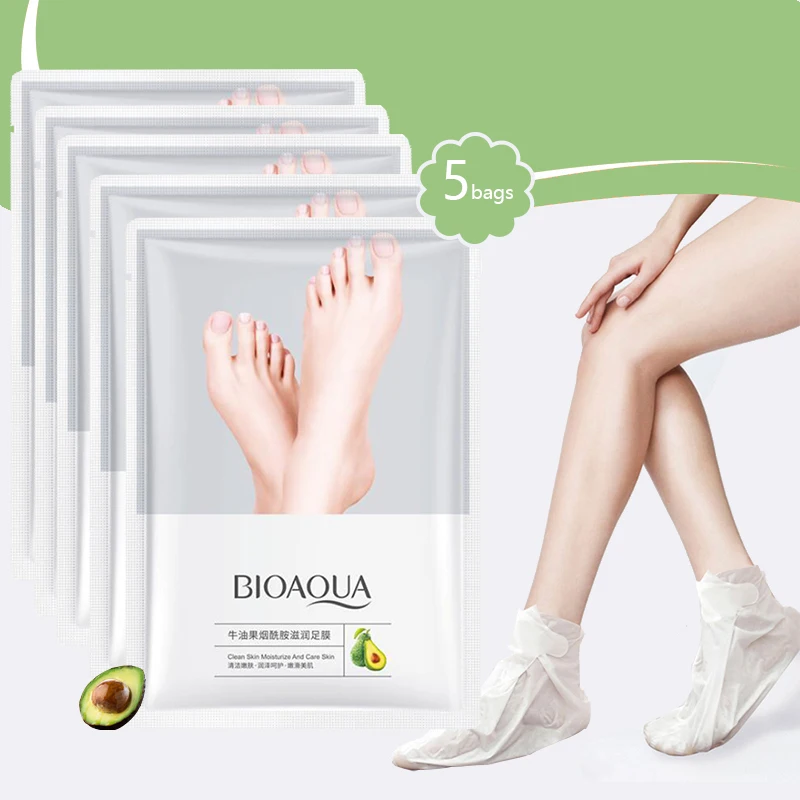 5-Pairs-BIOAQUA-Avocado-Exfoliating-Foot-Mask-Feet-Peeling-Masks-Foot ...