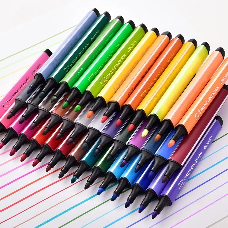 Watercolor-Pen-24-Colors-Children-Students-Creative-Painting-Cartoon ...