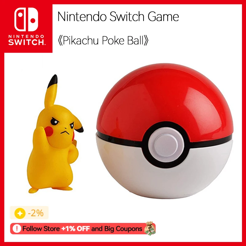 Nintendo Switch Jogo Pikachu Poke Bola Pokemon Lets Go Bola Boneca ...
