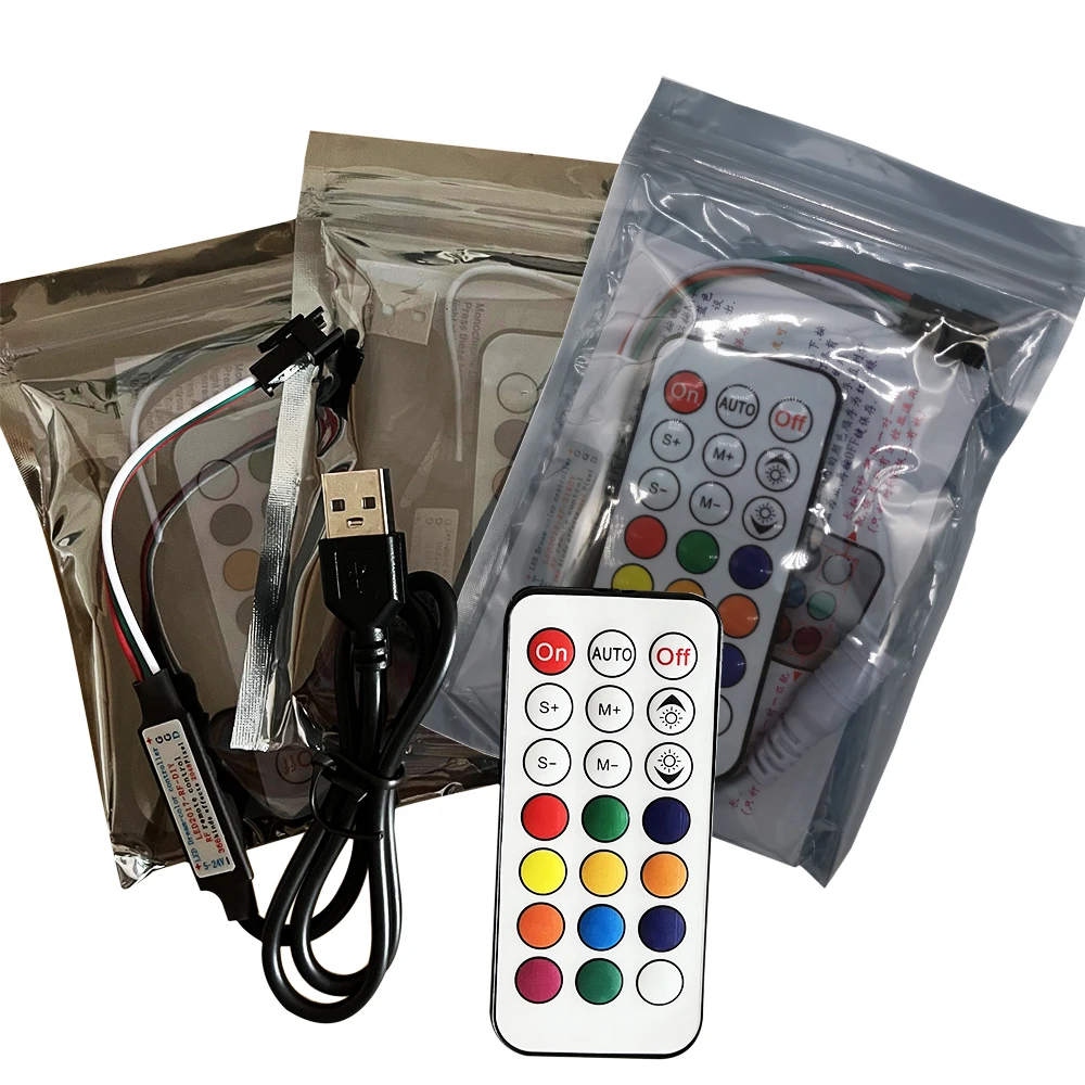 21Key-Mini-Led-Pixels-Controller-USB-RF-Remote-Full-Color-With-366Mode ...