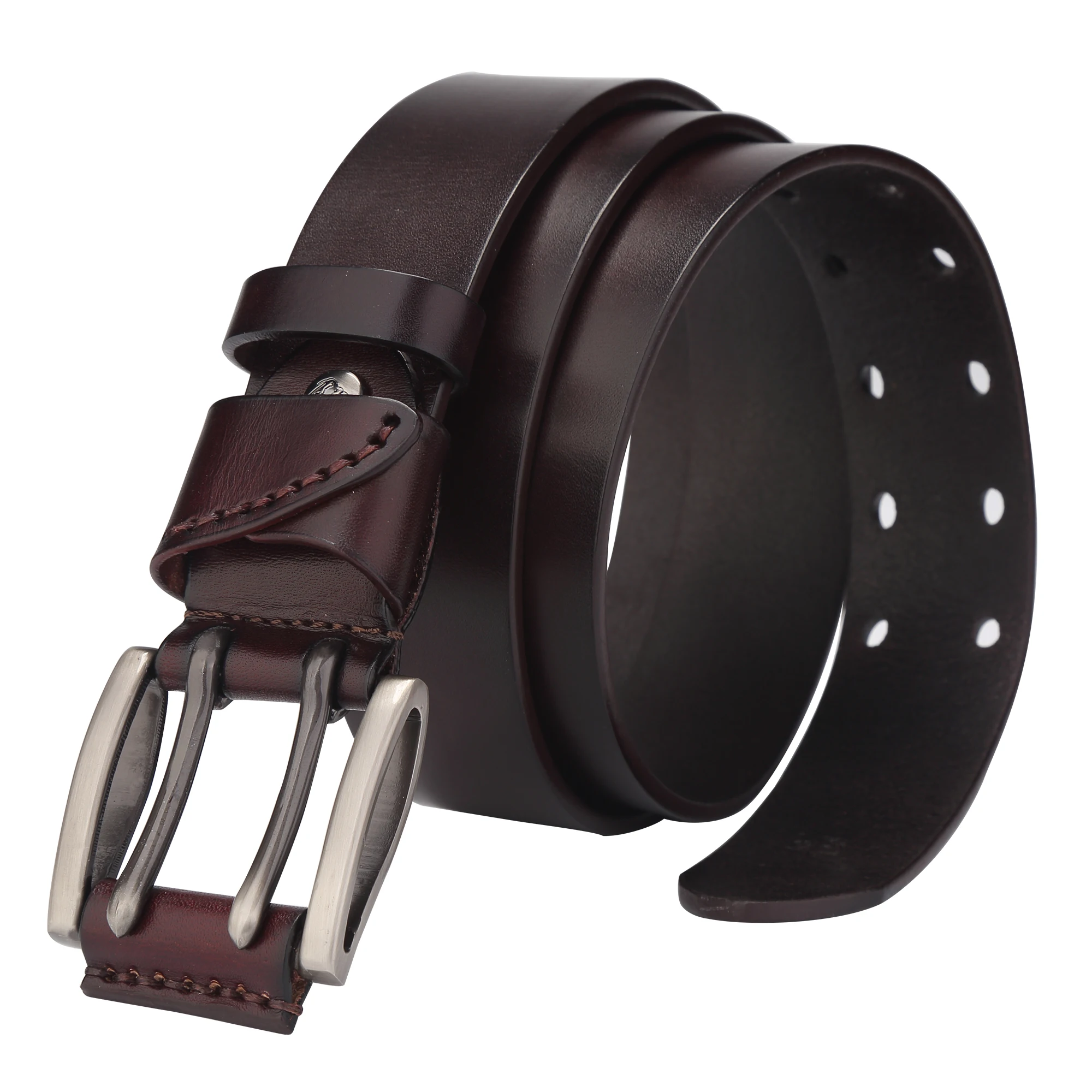 BISON-DENIM-Mens-Cinto-De-Couro-Genu-no-Vintage-Jeans-Cinto-Cinta-Duplo ...