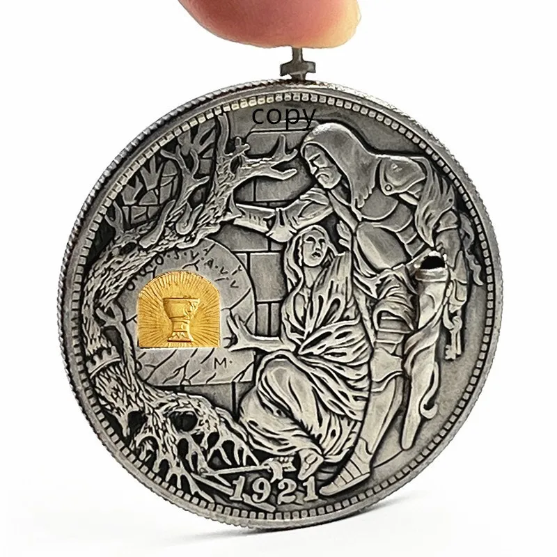 Movable-Mechanism-Holy-Grail-Coin-Roman-Booteen-Amazing-Art-Hobo-Nickel ...