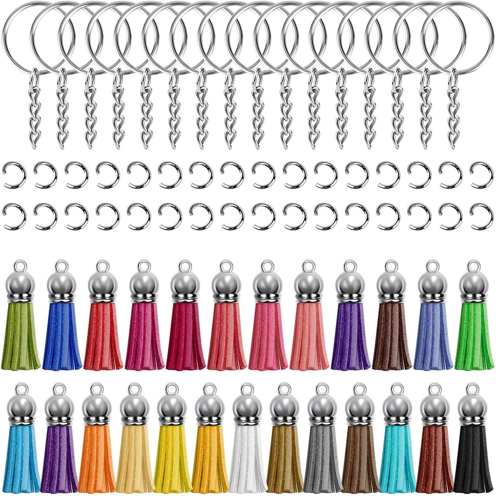 150PCS Key Ring Tassel Bulk With Keychain Tassels Leather for Vinyl Kit ...