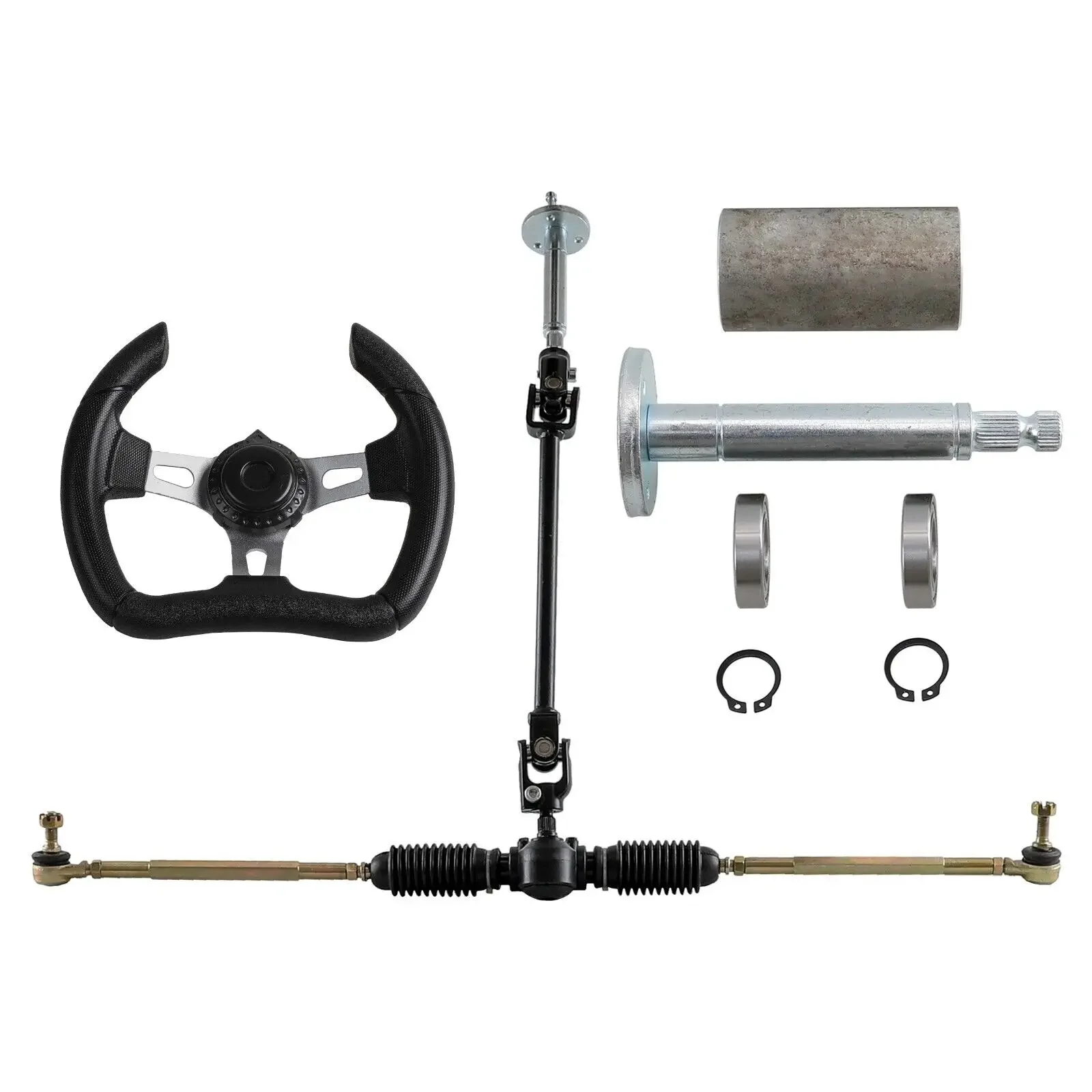 Steering-Wheel-Kit-Gear-Rack-Shaft-Pinion-Tie-Rod-Assembly-ATV-Quad-Go ...