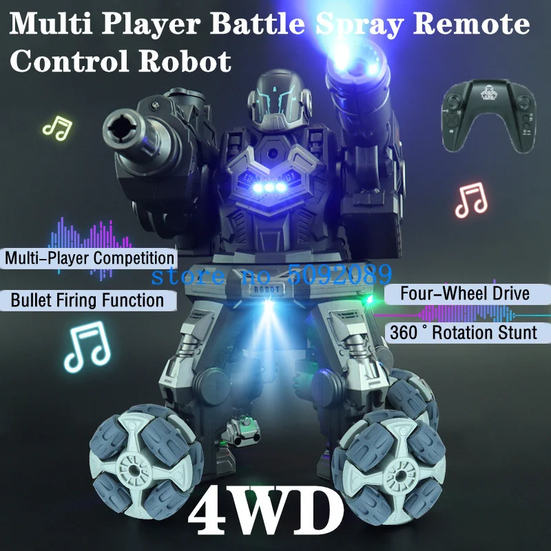 Fire-Bullet-Robot-Controle-Remoto-Rota-o-360-Multiplayer-Combat-4WD ...