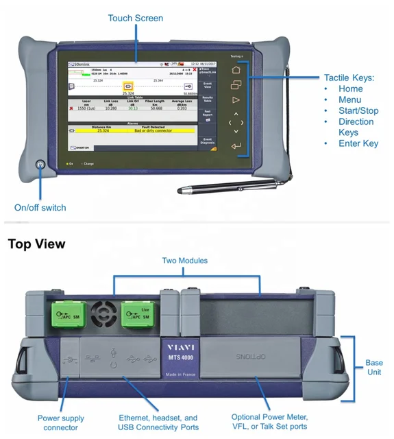 Inch Touchscreen Fiber Optic OTDR VIAVI JDSU MTS-4000 V2, 40% OFF