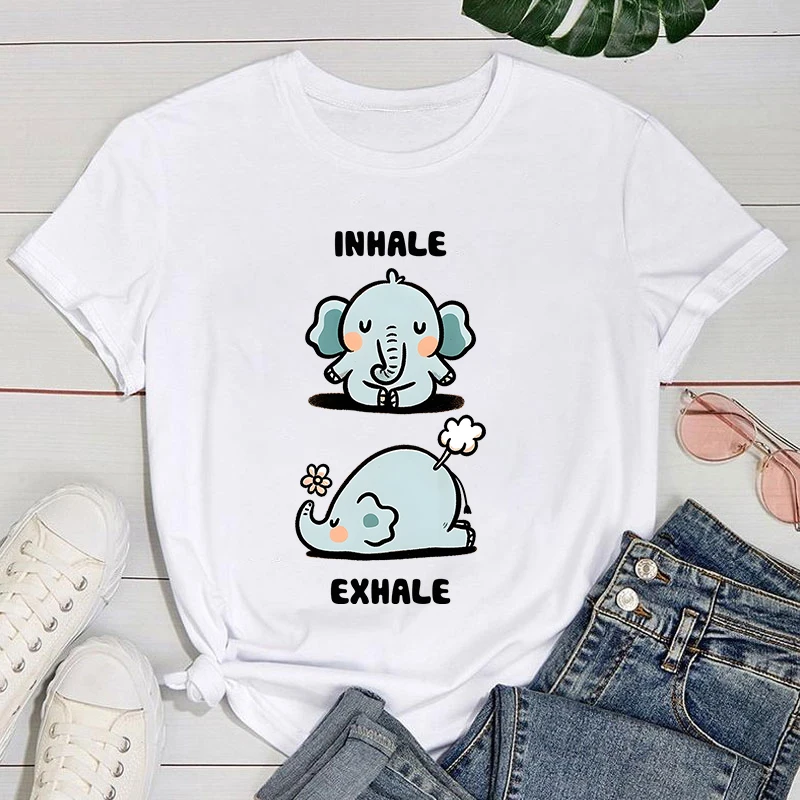 yogo-T-shirt-Fashion-Inhale-Exhale-Printed-Short-Sleeve-Inhale-Exhale-T ...