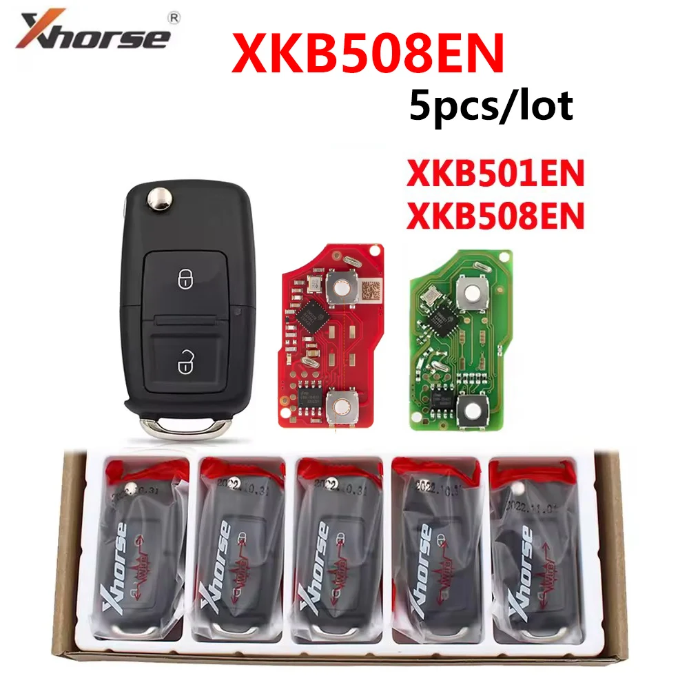 5PCS Xhorse XKB501EN XKB508EN XK Series 2 Buttons VVDI Wire Remote Car ...