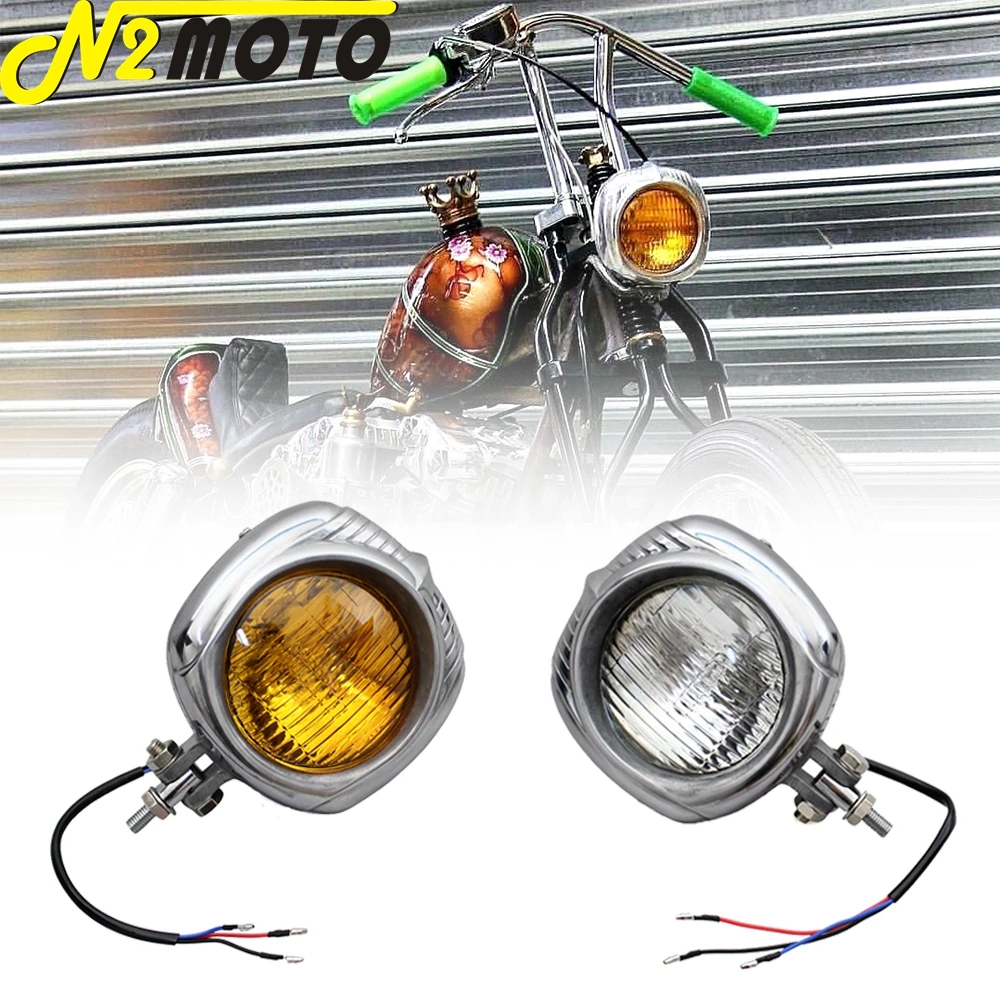 Motorcycle 4.5" Sealed Beam Electroline Vintage Retro Headlight For ...