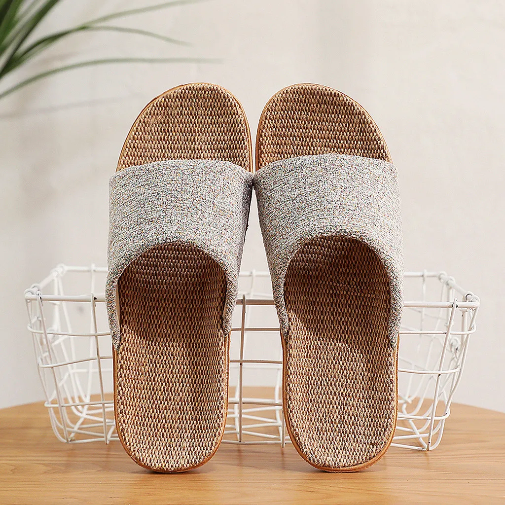 Linen-Home-Slippers-Large-Size-Flat-Bottom-Slippers-For-Men-Slippers ...