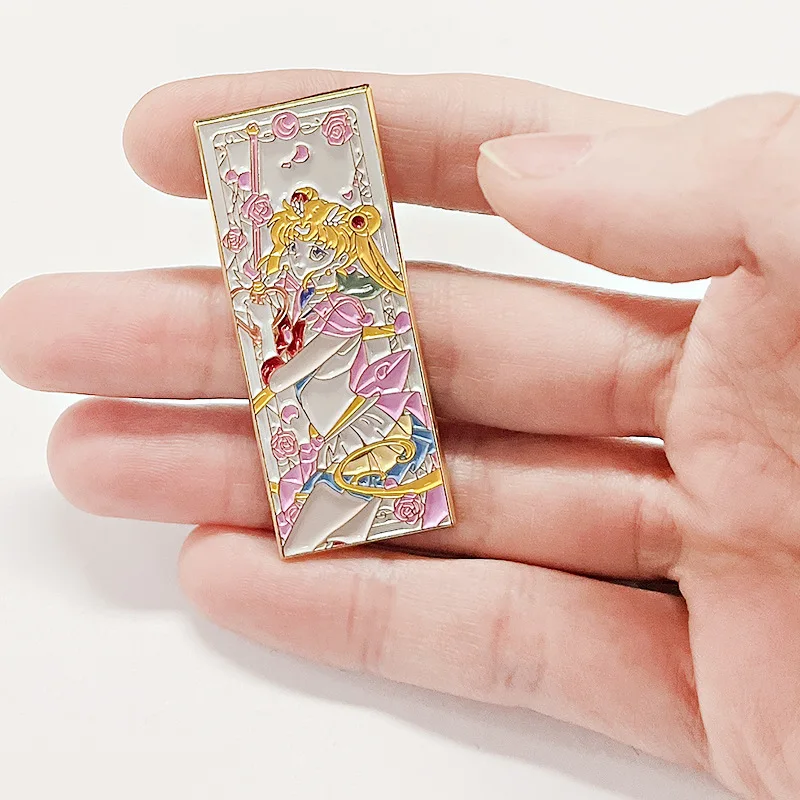 Cute Girl Pink Enamel Pins Cool Brooches Collection Clothes Backpack ...