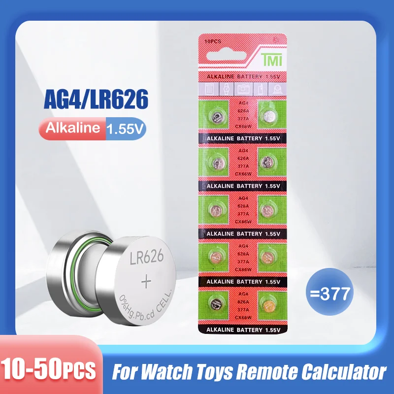 10 30PCS AG4 377 SR626SW LR626 LR66 377A 177 376 V377 SR626 1.55V Alkaline Battery For Watch ...