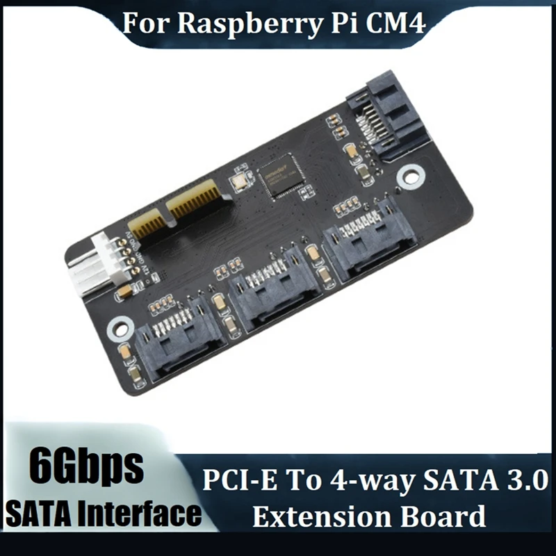 Placa de extensión para Raspberry Pi CM4, PCI E a 4 vías, SATA3.0 ...