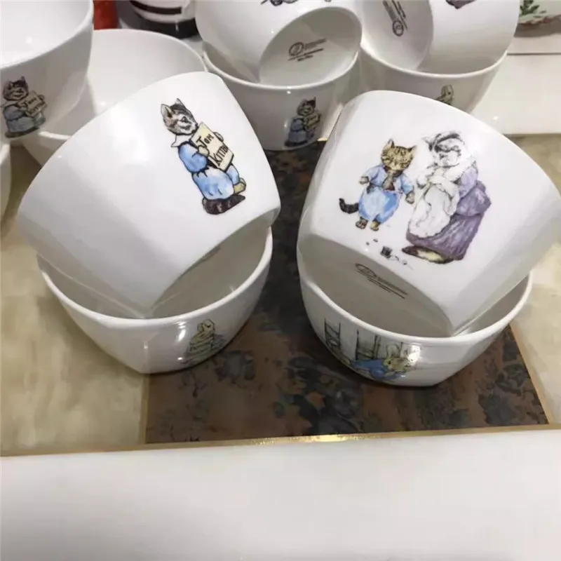 Peter Rabbit series bone china tableware, Korean oriental bowl, square ...
