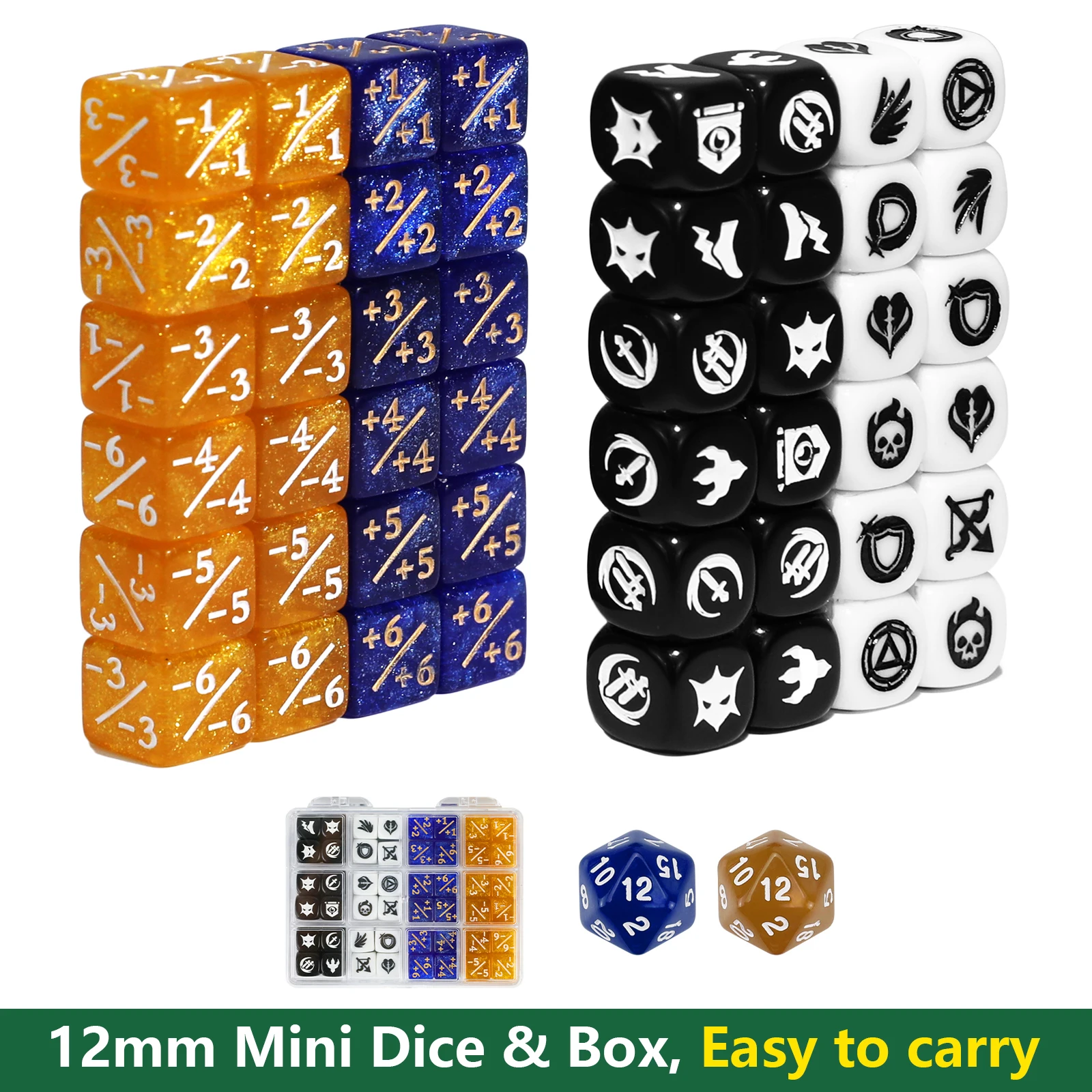 50PCS MTG Dice Life Counter 12mm Symbol Dice for Magic The Gathering ...