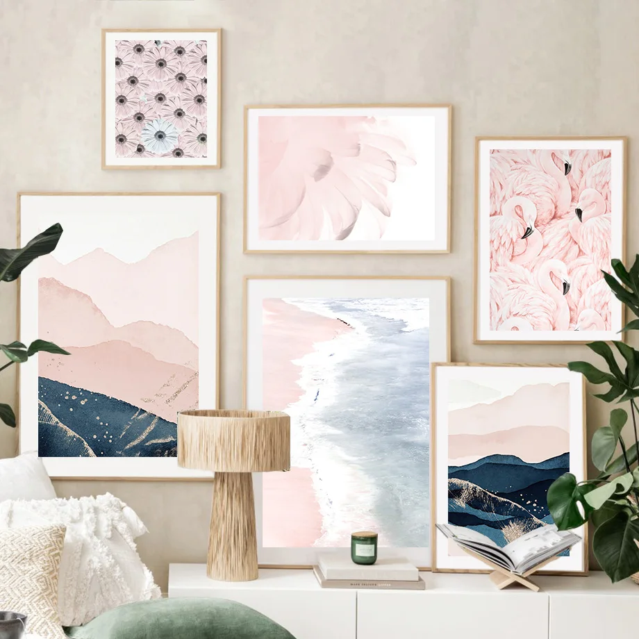 Sea-Beach-Daisy-Flamingo-Abstract-Mountain-Nordic-Posters-And-Prints ...