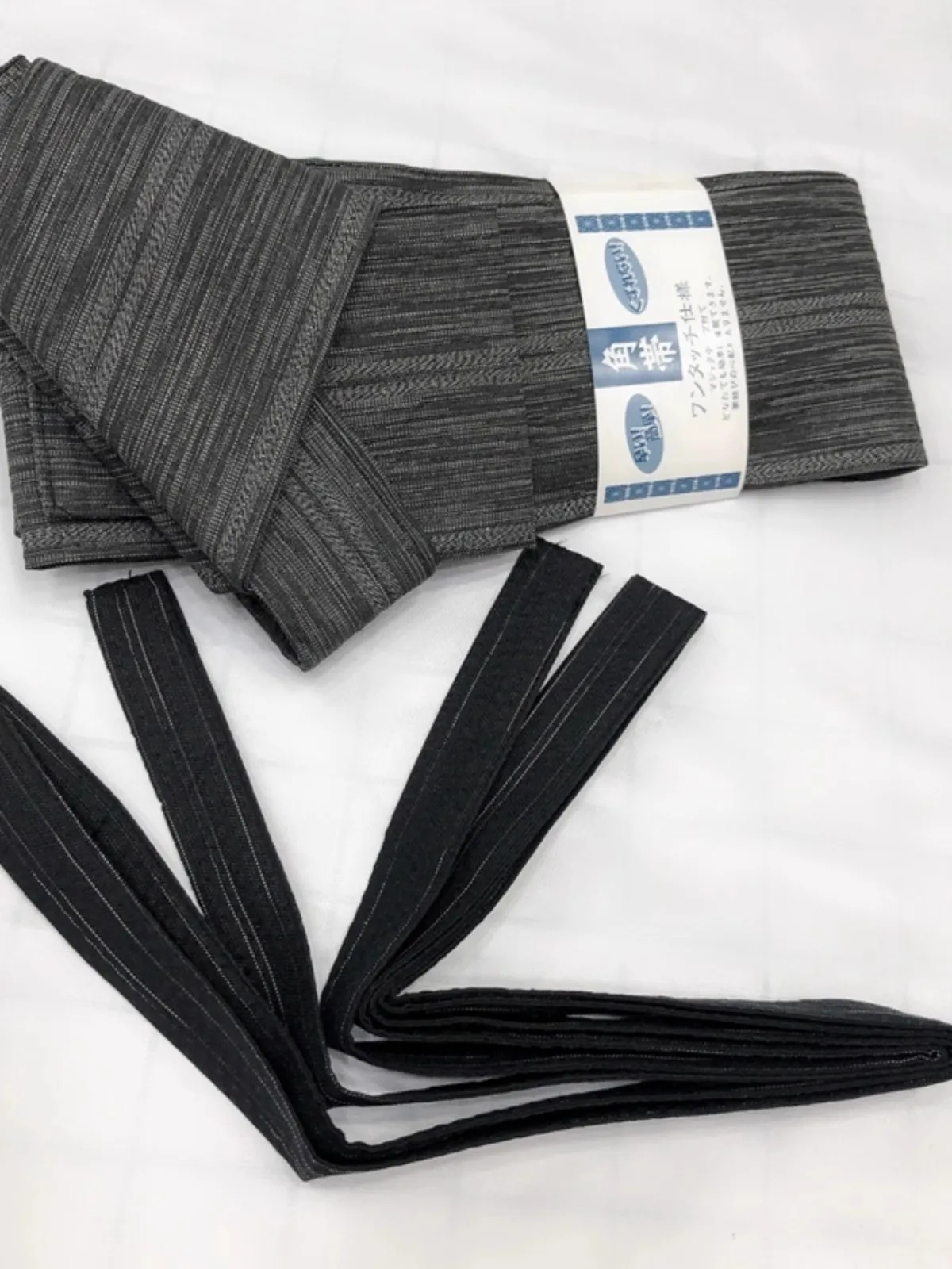 Japan men's kimono yukata long bathrobe striped stereotypes corner belt ...