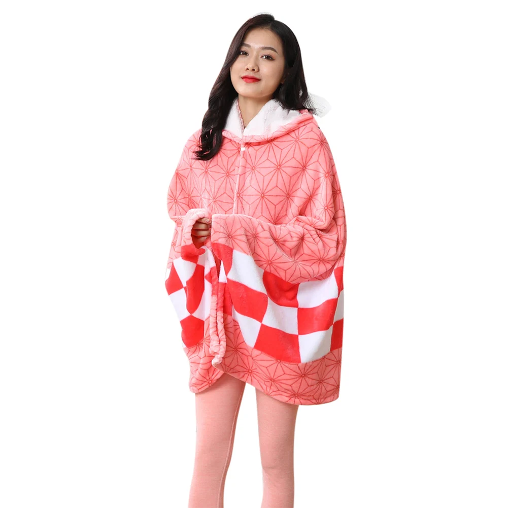 Demon Slayer Kimetsu No Yaiba Kamado Nezuko Cosplay Cloak Blanket Soft ...
