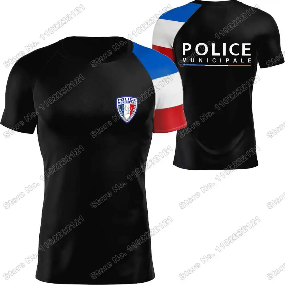 T-shirt-de-Police-Municipale-fran-aise-chemises-techniques-fitness-v ...
