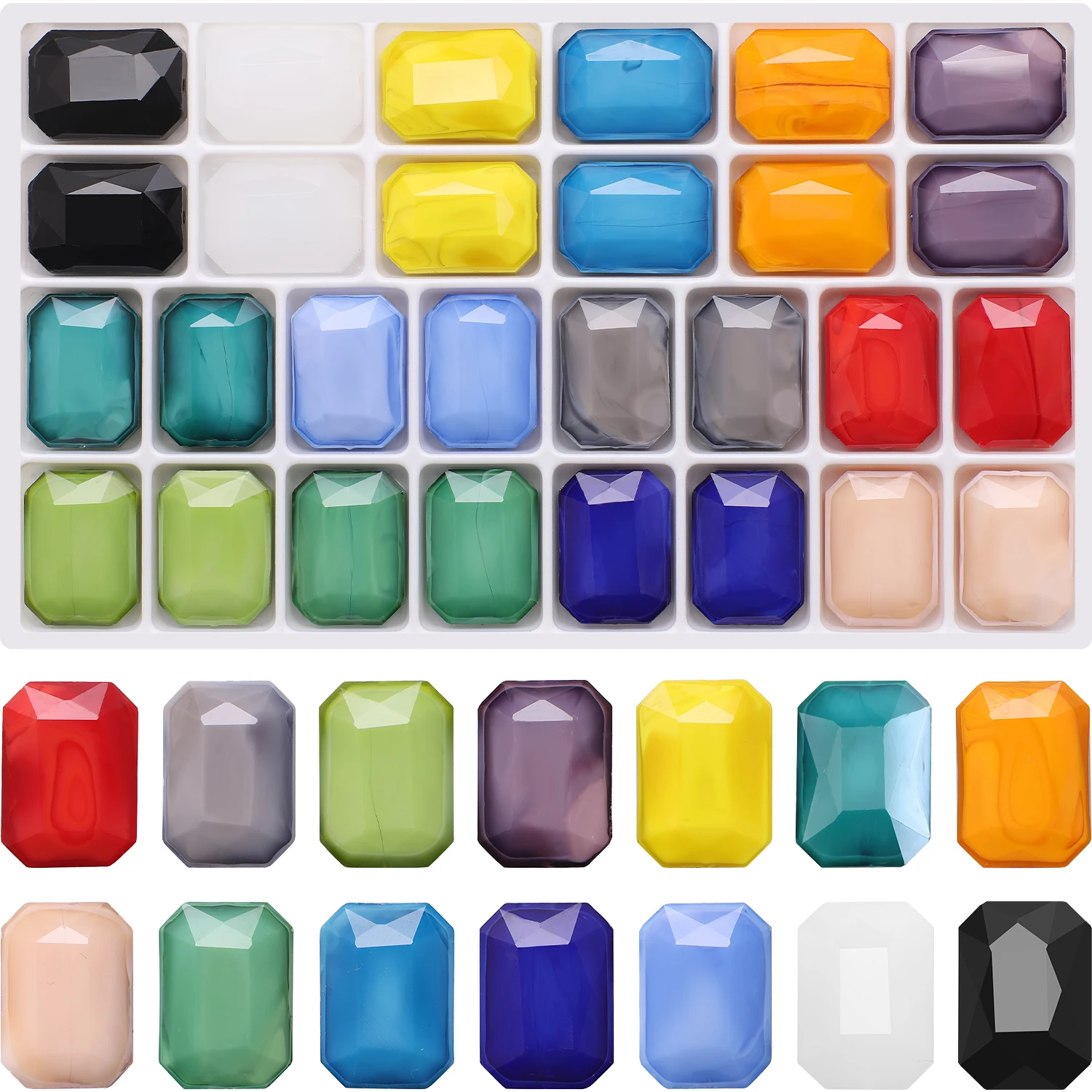10Pcs Austrian Crystal Rectangular Pendant Blue 13x18MM Long Square ...