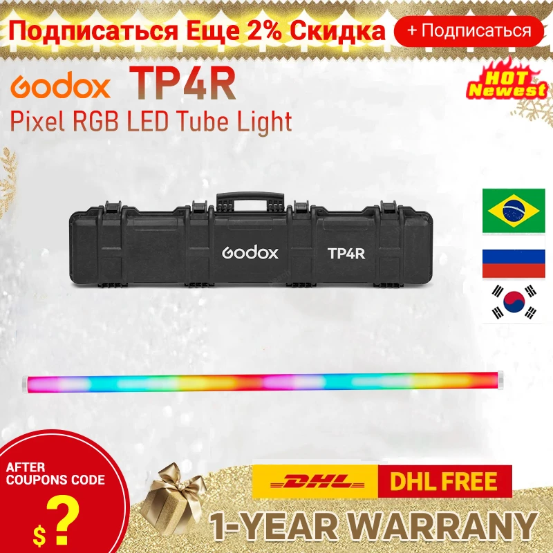 Godox TP4R Pixel RGB LED Stick Tube Light handheld Tube Light KNOWLED ...