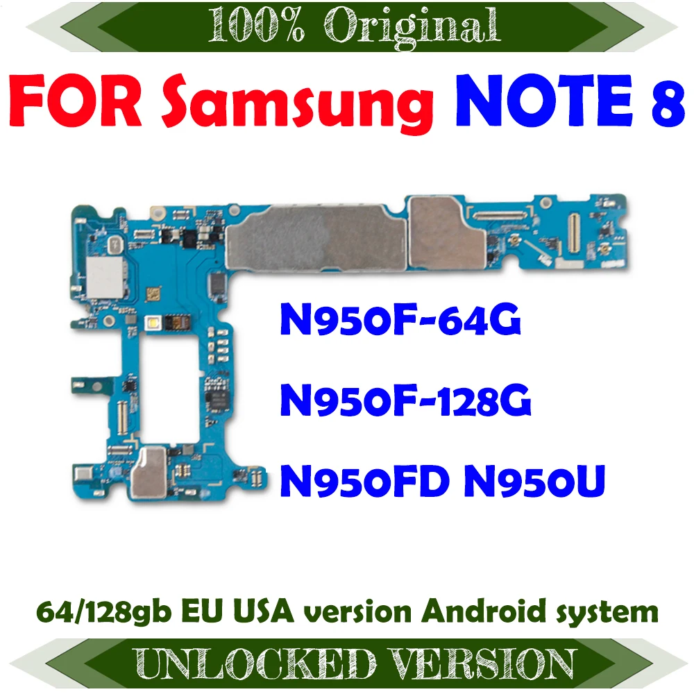 for-Samsung-Note-8-N950F-N950FD-N950U-Motherboard-64GB-Full-Function ...