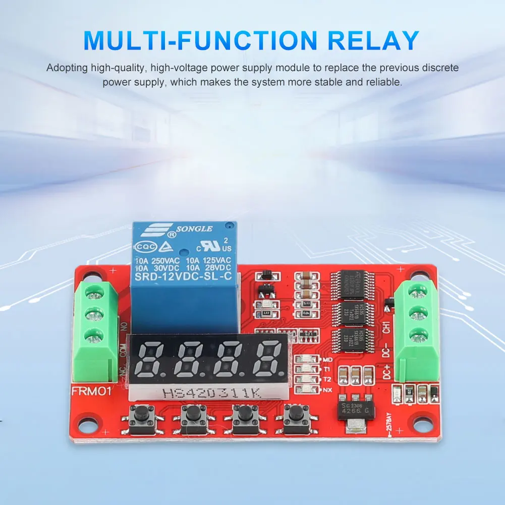 FRM01 LED Digital Time Delay Relay Module DC 5V 12V 24V Automation ...