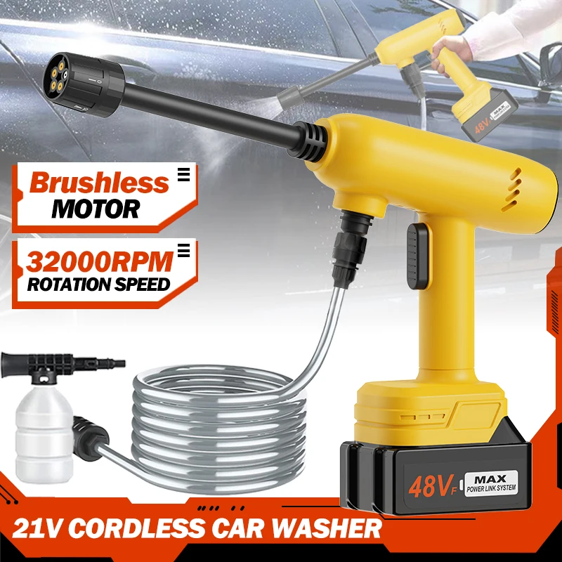 100Bar-High-Pressure-Washer-Car-Wash-Gun-800W-5-in-1-Cordless-Electric ...