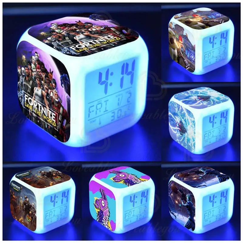 Fortnite Led Alarm Clock Kids Game Figure Model Pattern Luminous Clocks ...