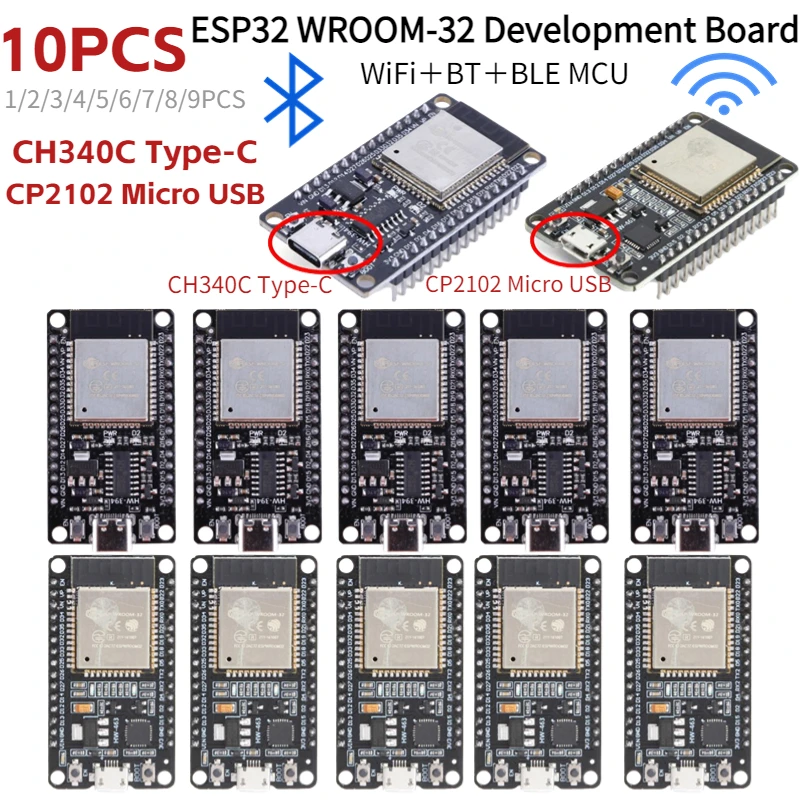 ESP32-Entwicklungsboard-ESP-WROOM-32-ESP32-S-ESP32-Bluetooth-Wifi-CP2102-CH340C-Bluetooth-Modul ...