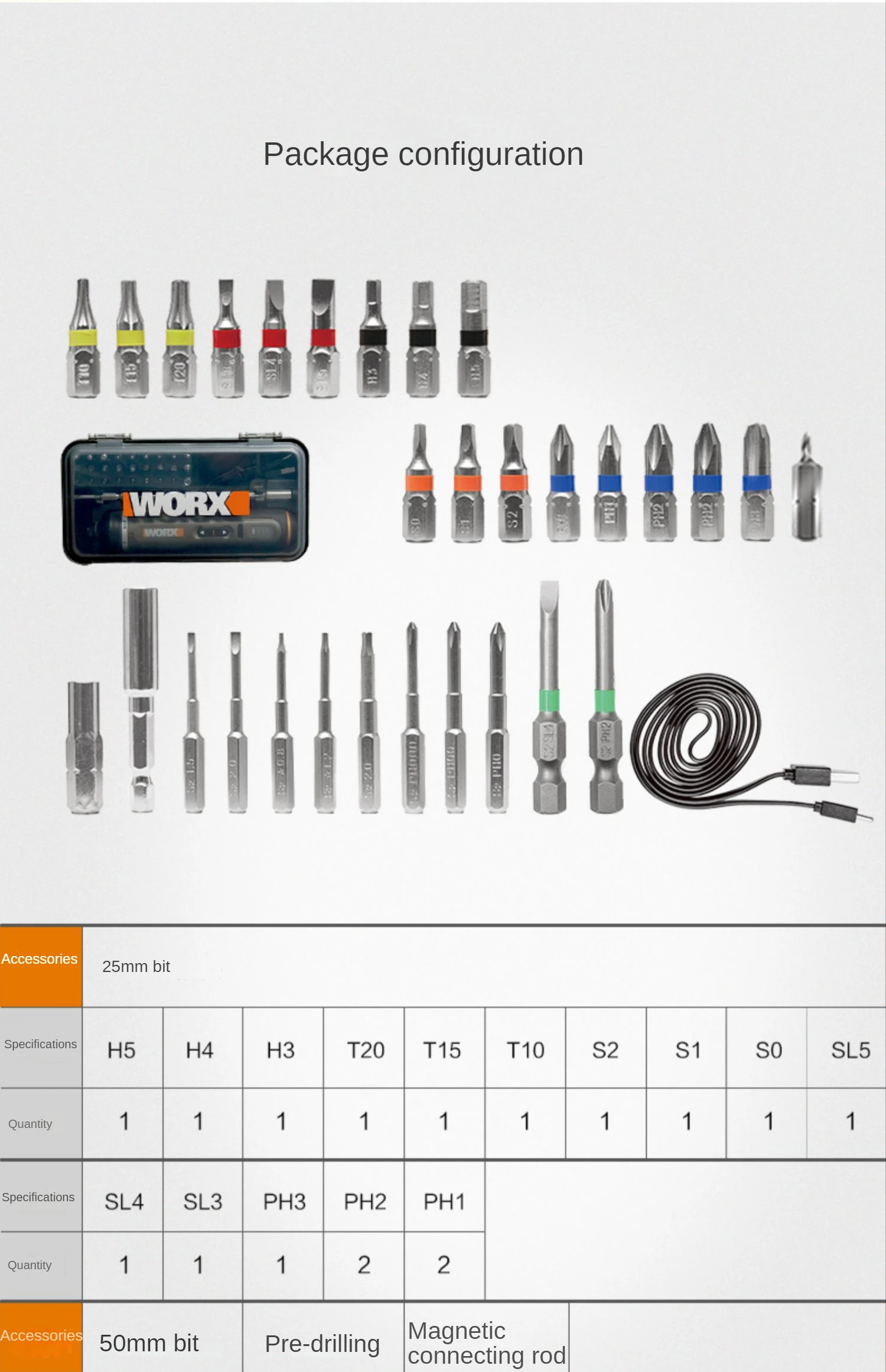 Worx 4v Mini Electrical Screwdriver Set Wx240 Smart Cordless Electric ...