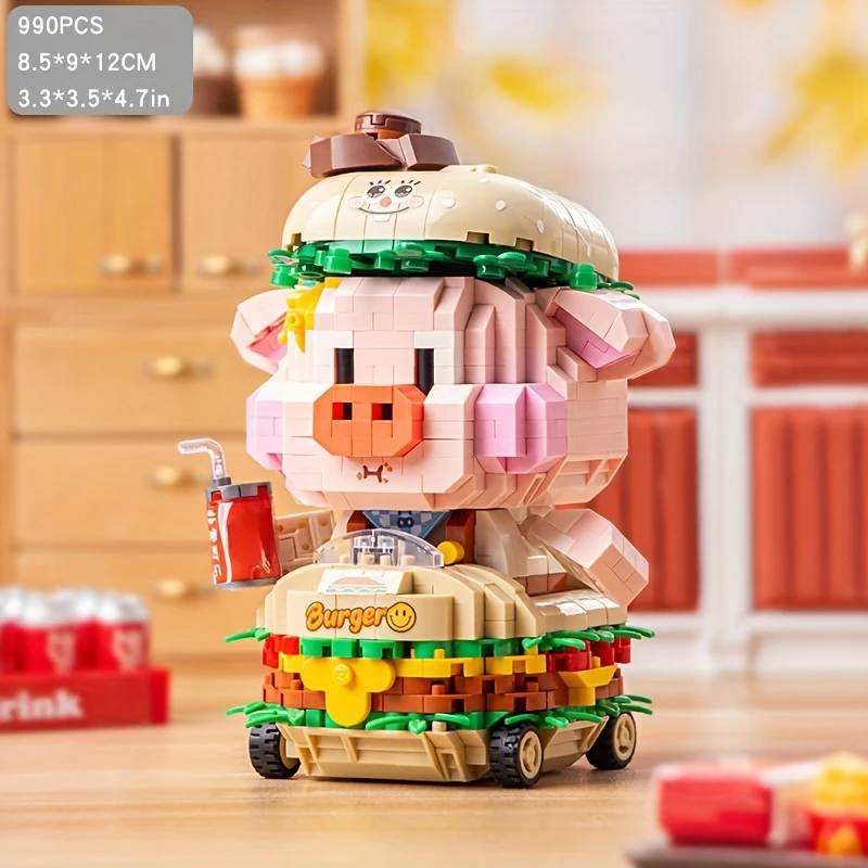 For-Loz-Micro-Diamond-Building-Blocks-Hamburger-Pig-Cute-Children-s ...