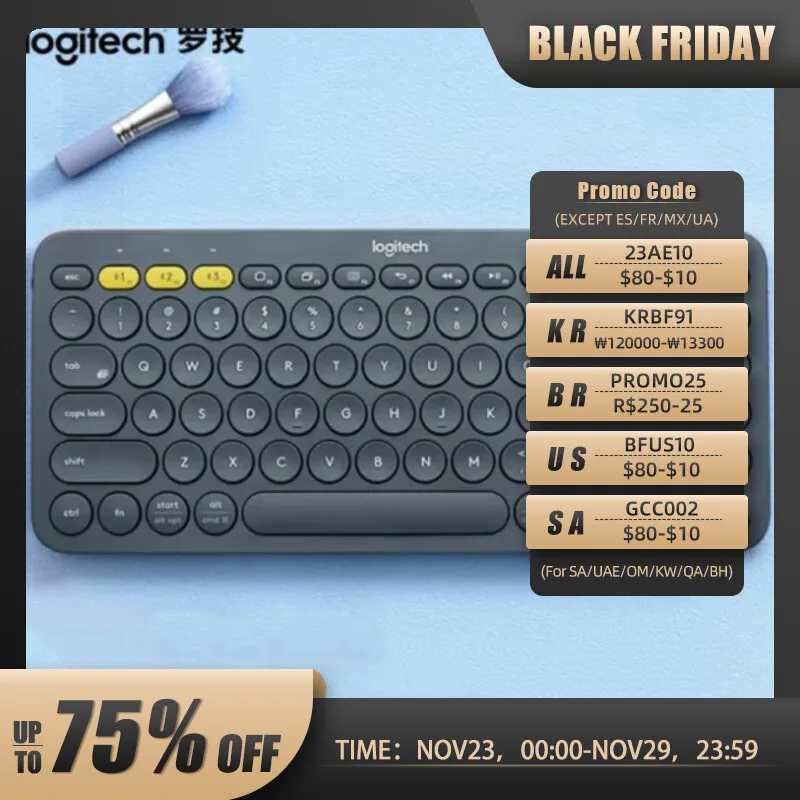 Logitech-K380-Wireless-Bluetooth-Network-Red-Keyboard-Tablet-iPad ...