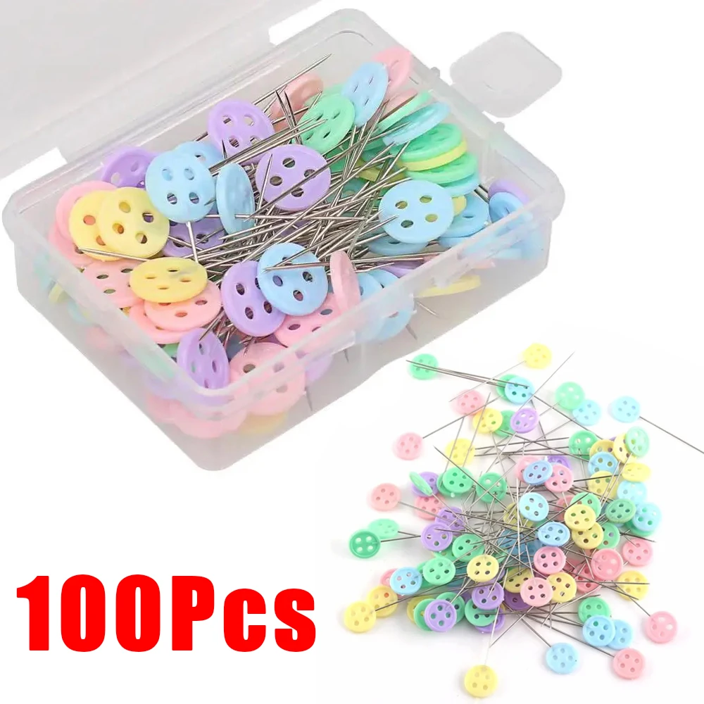 100/50Pcs Dressmaking Pin Embroidery Patchwork Needles Sewing Fixed ...
