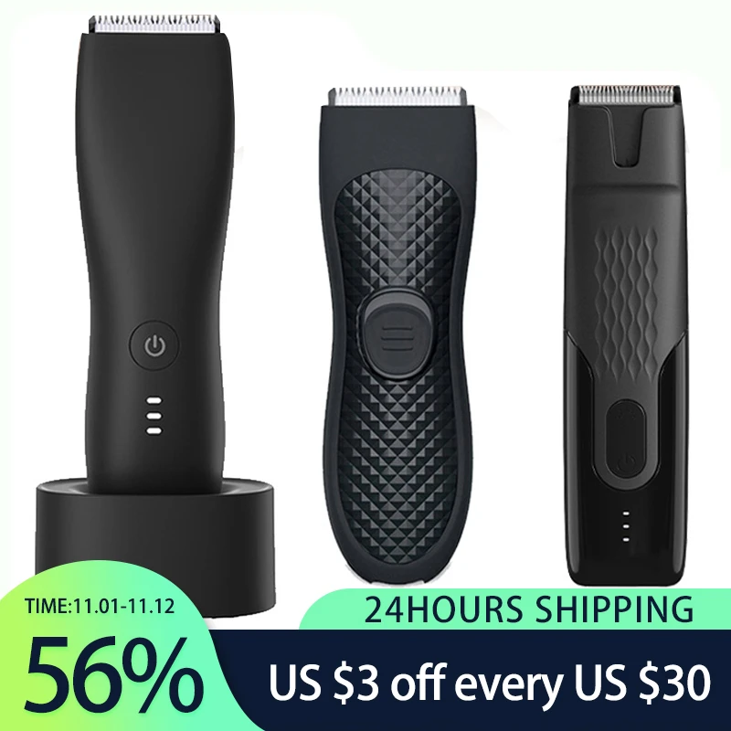 Men's Electric Groin Hair Trimmer Pubic Hair Trimmer Body Grooming ...