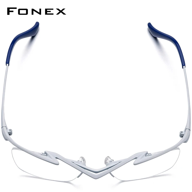 FONEX-Titanium-Glasses-Frame-Men-2024-New-Women-Semi-Rimless-Square ...