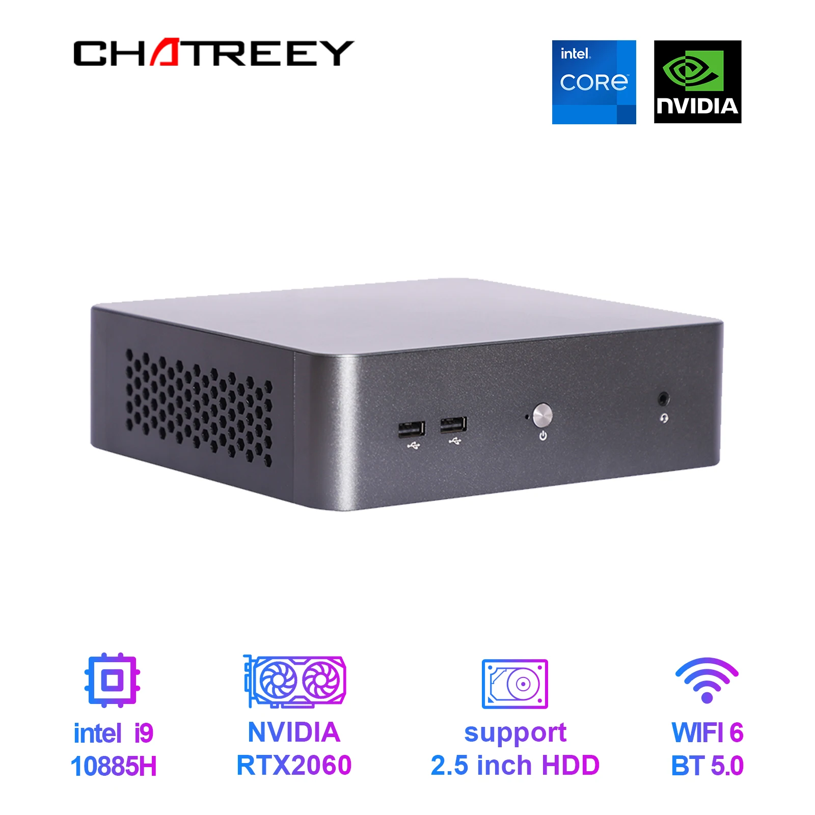 Chatreey Mini PC G1P Intel Core I9 10885H I7 10870H con Nvidia RTX 2060 ...