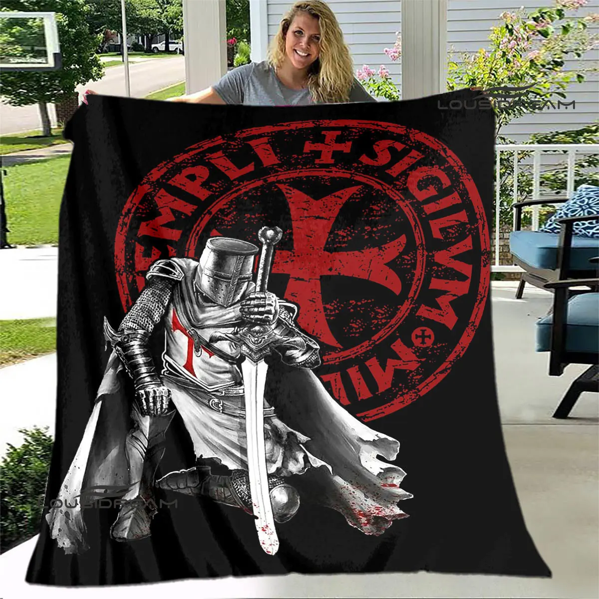 Crusade-Cross-Templars-Knight-Printed-blanket-Flange-warm-blanket ...