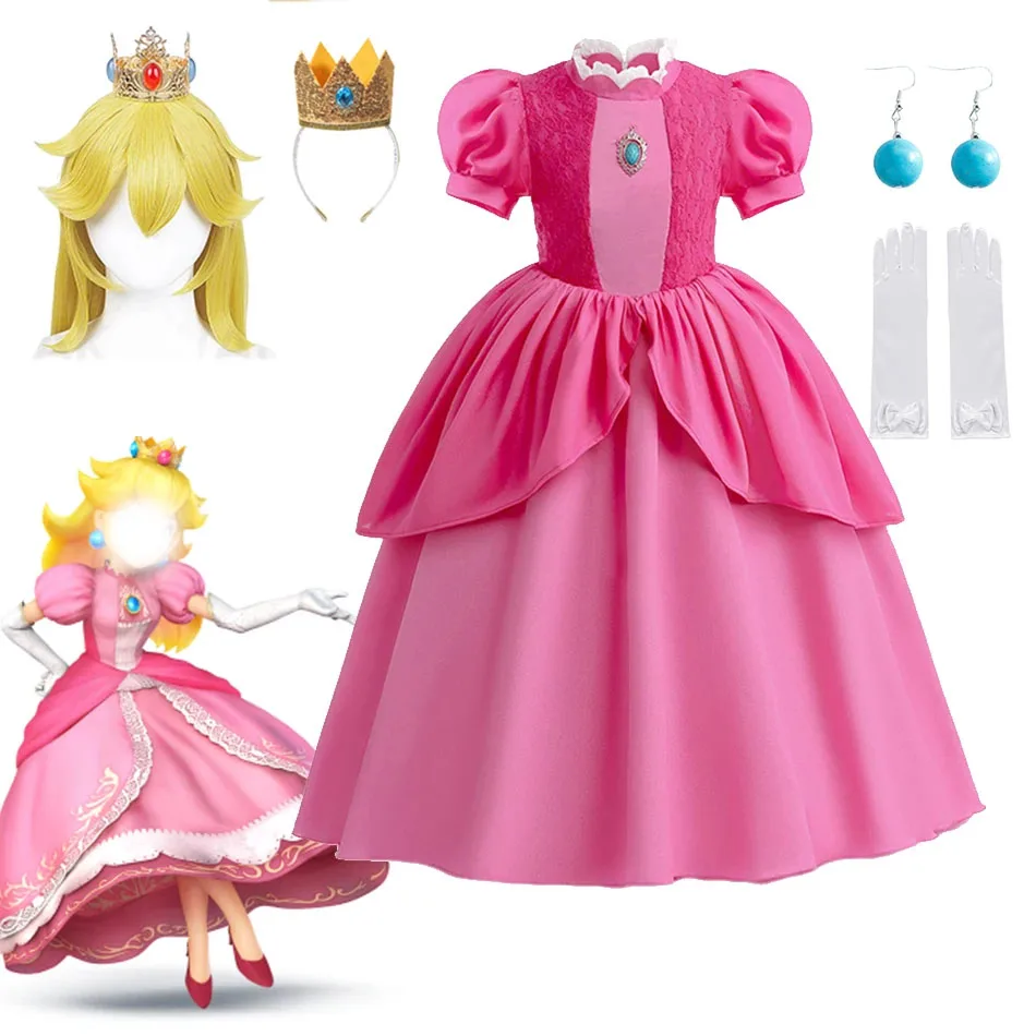 Disney-Princess-Peach-Cosplay-Costume-pour-filles-robes-de-princesse ...