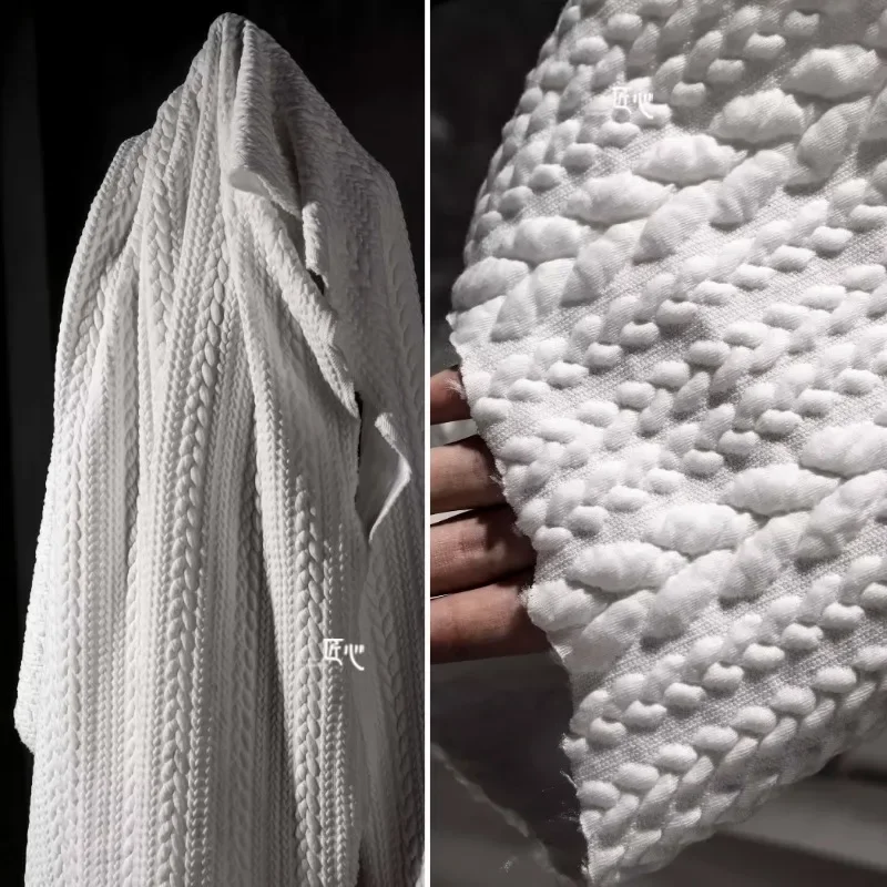 White-Particle-Jacquard-Fabric-Creative-Clothing-Designer-Apparel ...