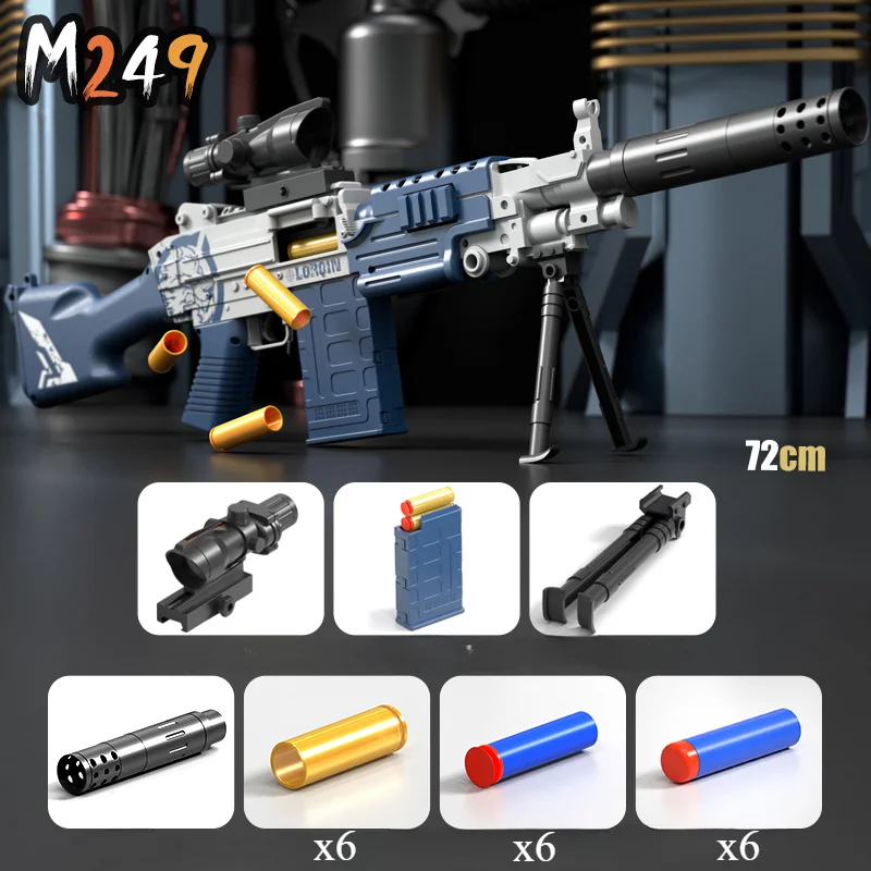 M249-Machine-Gun-Shell-Ejecting-Manual-Toy-Gun-Blaster-Launcher ...
